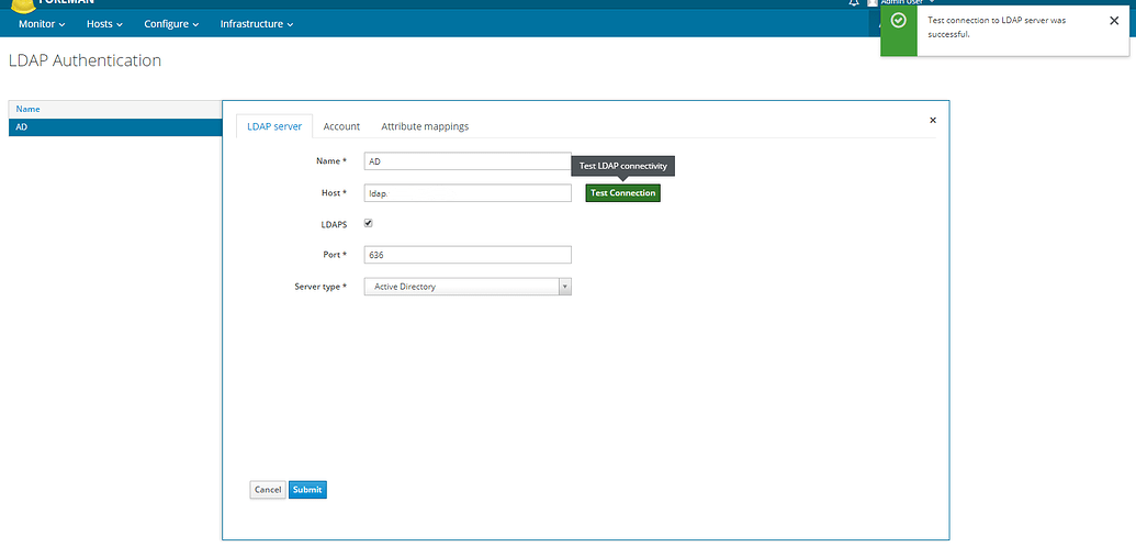 Unable to login via LDAP/LDAPS (Active Directory) - Support - TheForeman Unable to login via LDAP/LDAPS (Active Directory) - Support - TheForeman
