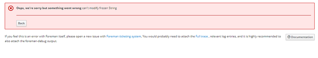 Can T Modify Frozen String Support Theforeman