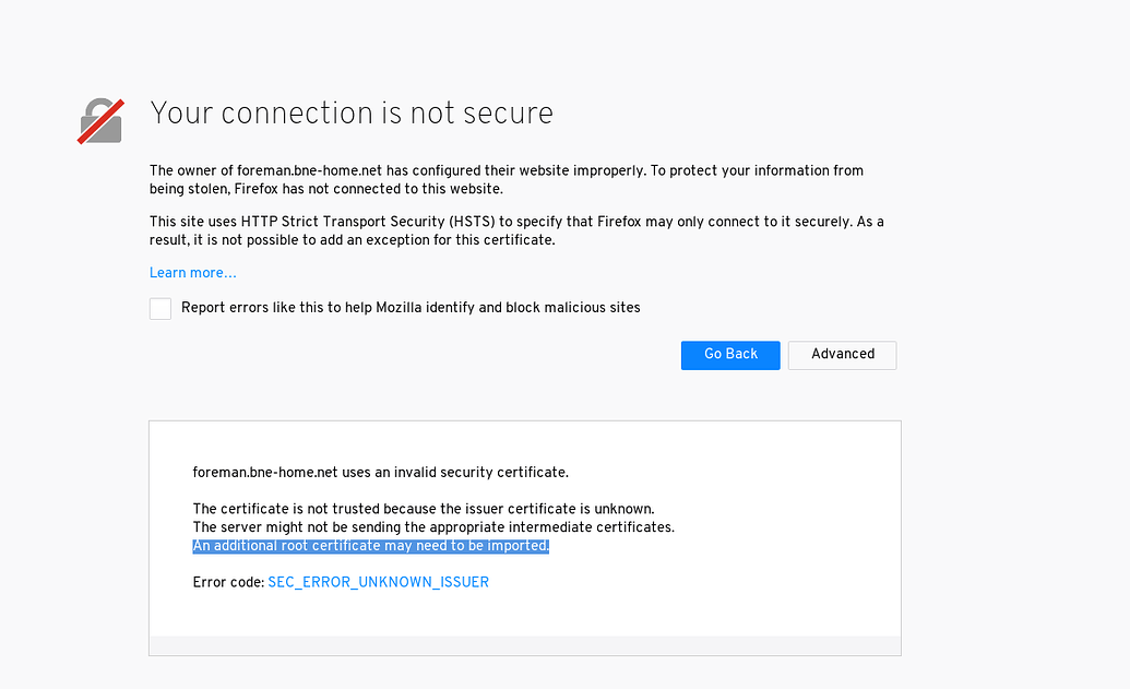 Browse to WebUI with HSTS - Support - TheForeman