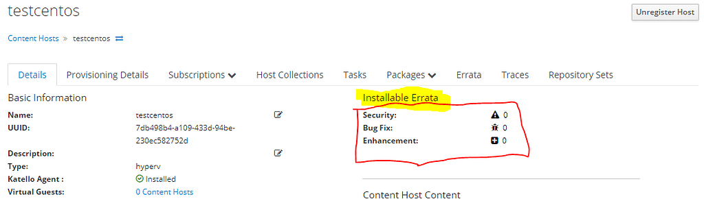 Unable to see the installable Errata information on foreman client - Support - TheForeman