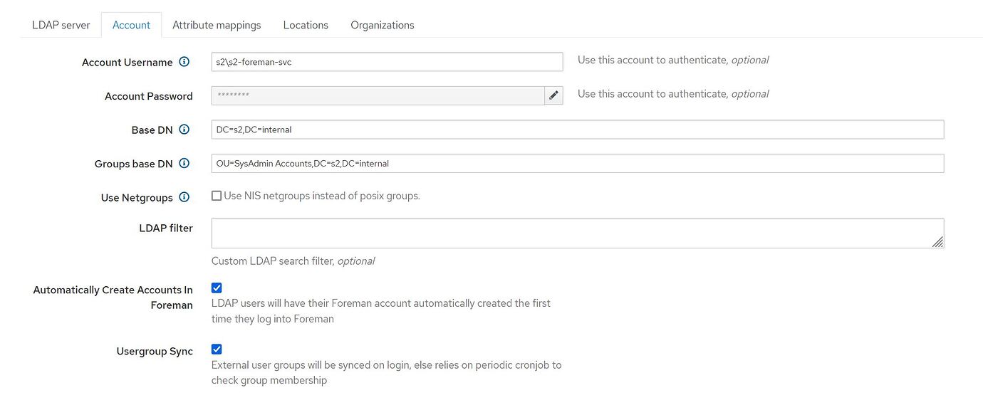 Ldap auth failing for bind user - Support - TheForeman